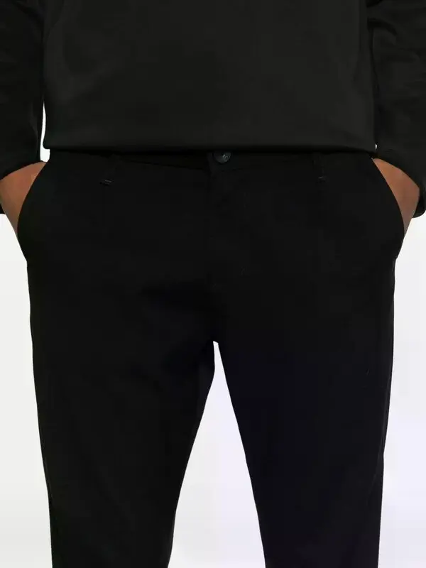Imperial Cuffed Cotton Trousers - Black