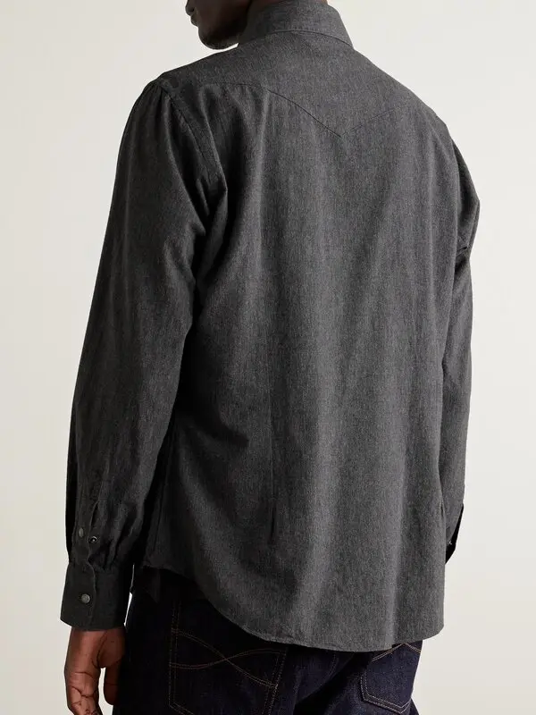 Eleventy Cotton Western Shirt - Gray