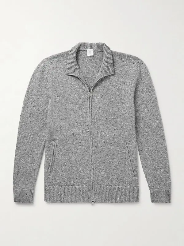Eleventy Wool-blend Zip-up Cardigan - Gray