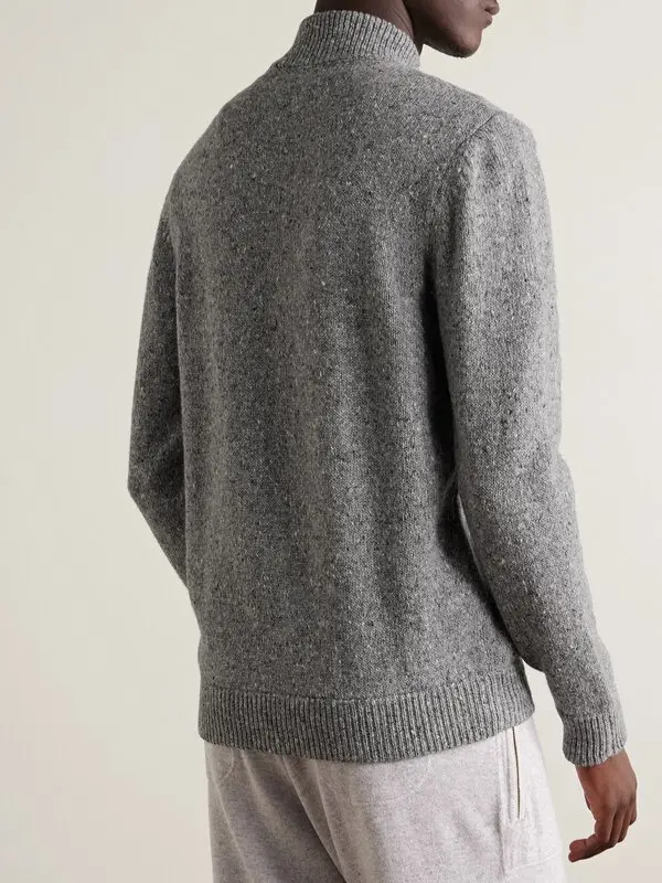 Eleventy Wool-blend Zip-up Cardigan - Gray