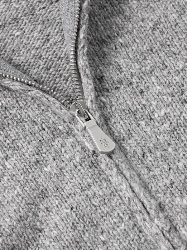 Eleventy Wool-blend Zip-up Cardigan - Gray