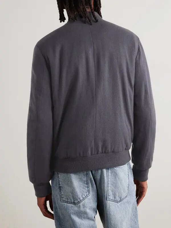 Mr P. Padded Cashmere-blend Bomber Jacket - Gray