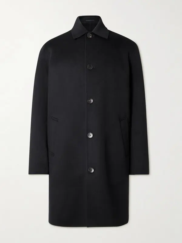Mr P. Double-faced Wool And Cashmere-blend Car Coat - Black