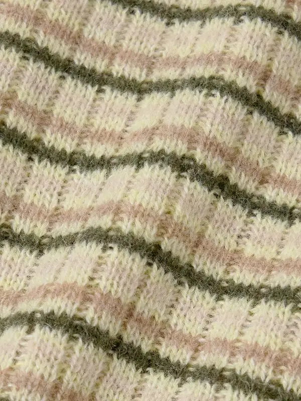 Auralee Striped Shetland Wool And Cashmere-blend Sweater - Neutrals