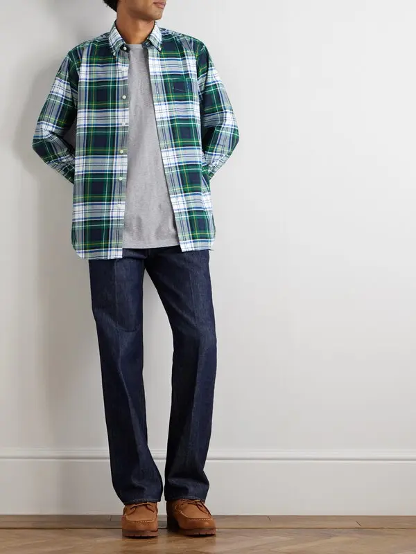 Polo Ralph Lauren Button-down Collar Logo-embroidered Checked Cotton Oxford Shirt