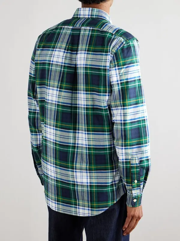 Polo Ralph Lauren Button-down Collar Logo-embroidered Checked Cotton Oxford Shirt