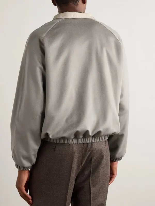 STOFFA Reversible Brushed-cashmere Bomber Jacket - Gray