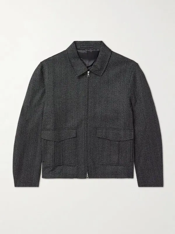 Mr P. Wool-herringbone Blouson Jacket