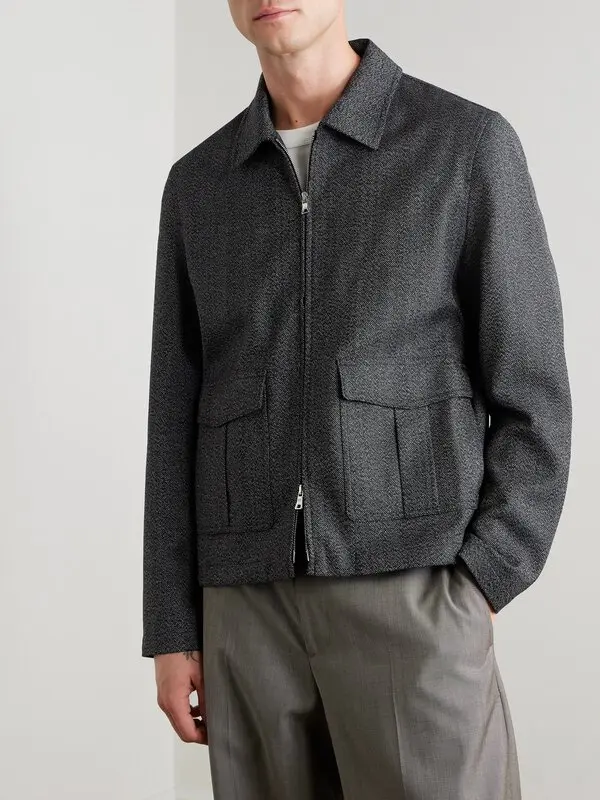 Mr P. Wool-herringbone Blouson Jacket