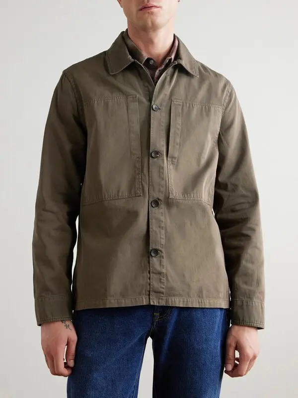 Mr P. Oversized Organic Cotton-twill Overshirt - Brown