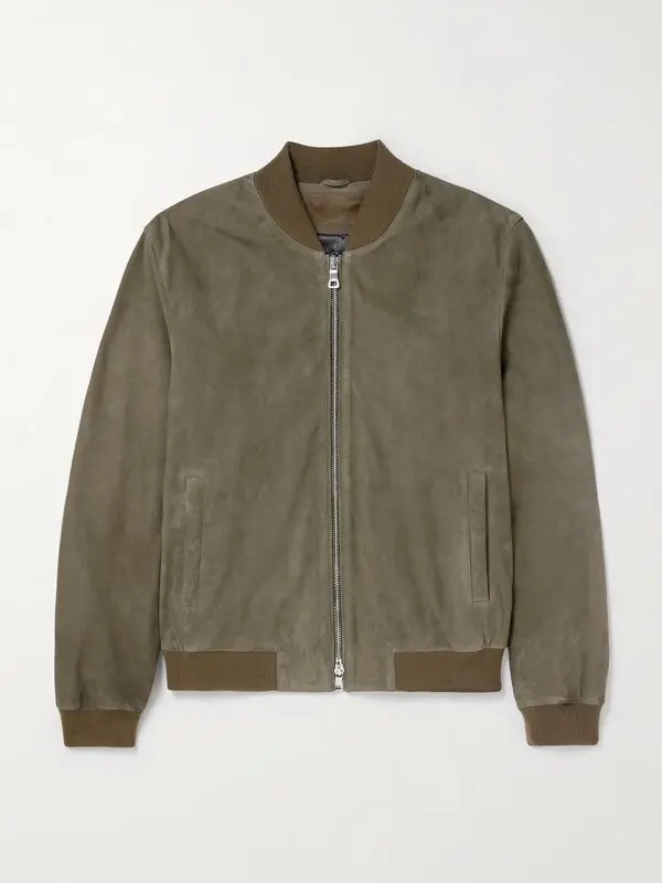 Mr P. Suede Bomber Jacket - Green