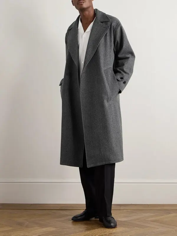 STOFFA Asymmetric Wool Overcoat