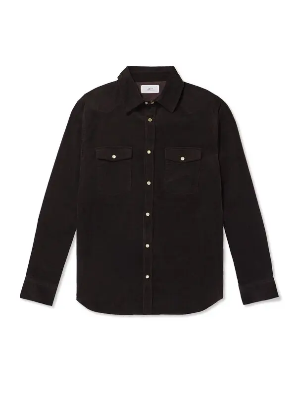 Mr P. Organic Cotton-corduroy Western Shirt - Brown