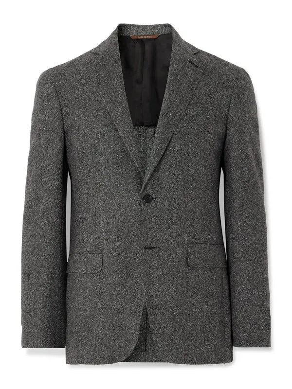 Canali Wool-blend Suit Jacket - Gray