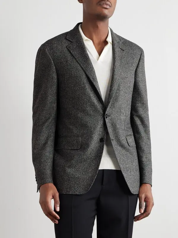 Canali Wool-blend Suit Jacket - Gray