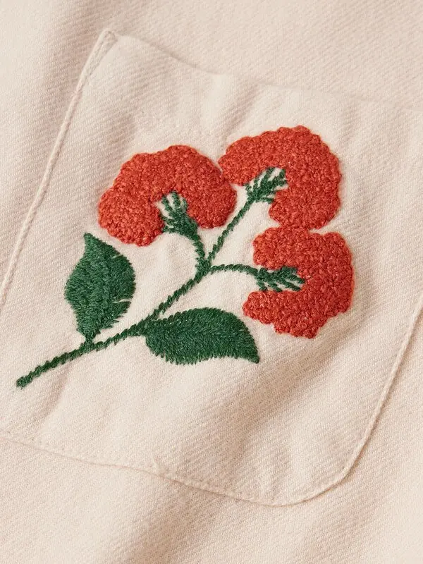 Portuguese Flannel Embroidered Organic Cotton-flannel Shirt