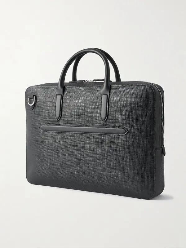 Smythson Panama Cross-grain Leather Briefcase