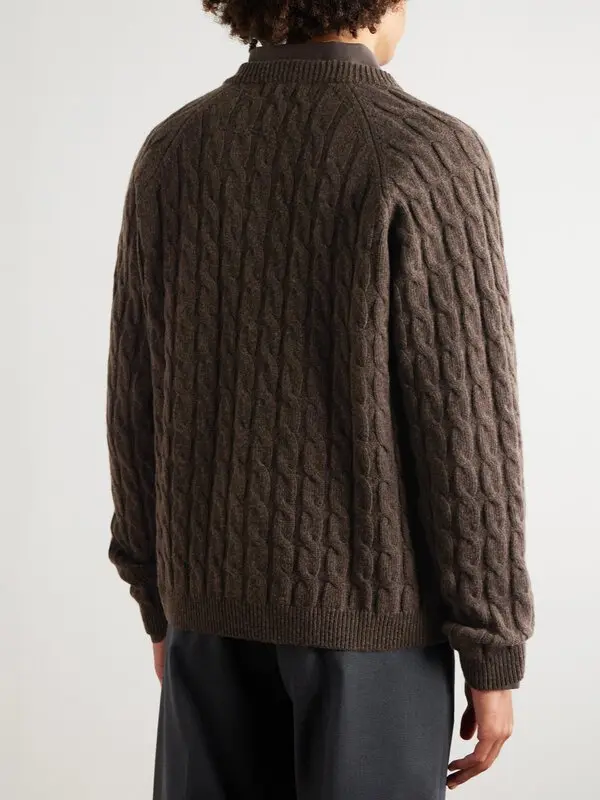 MFPEN Editor Cable-knit Wool Zip-up Cardigan