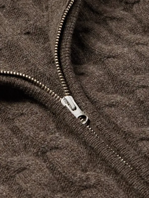 MFPEN Editor Cable-knit Wool Zip-up Cardigan