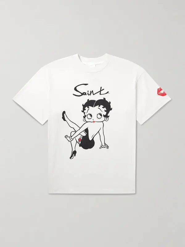 SAINT MXXXXXX Betty Boop Cotton-jersey T-shirt - White