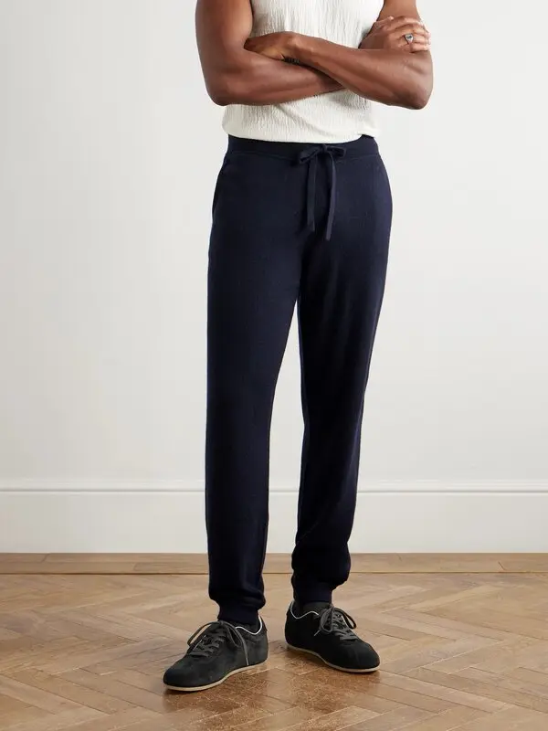 ALLUDE Tapered Wool And Cashmere-blend Sweatpants
