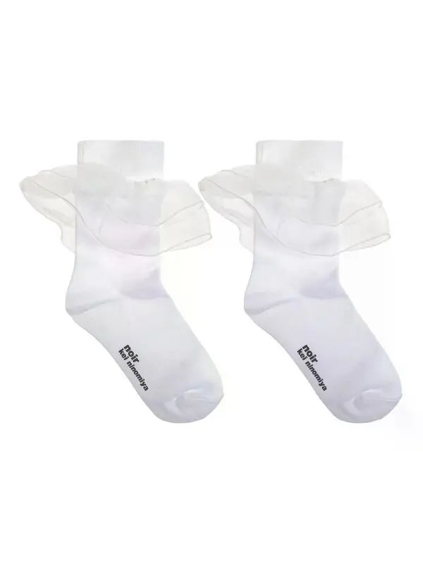 Noir Kei Ninomiya Ruffled Ankle Socks - White
