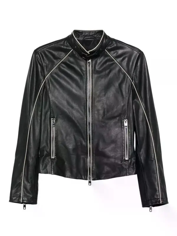 Emporio Armani Leather Zip-front Jacket