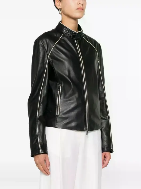 Emporio Armani Leather Zip-front Jacket