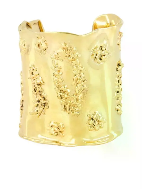 PAULA Floral Embellished Cuff - Gold