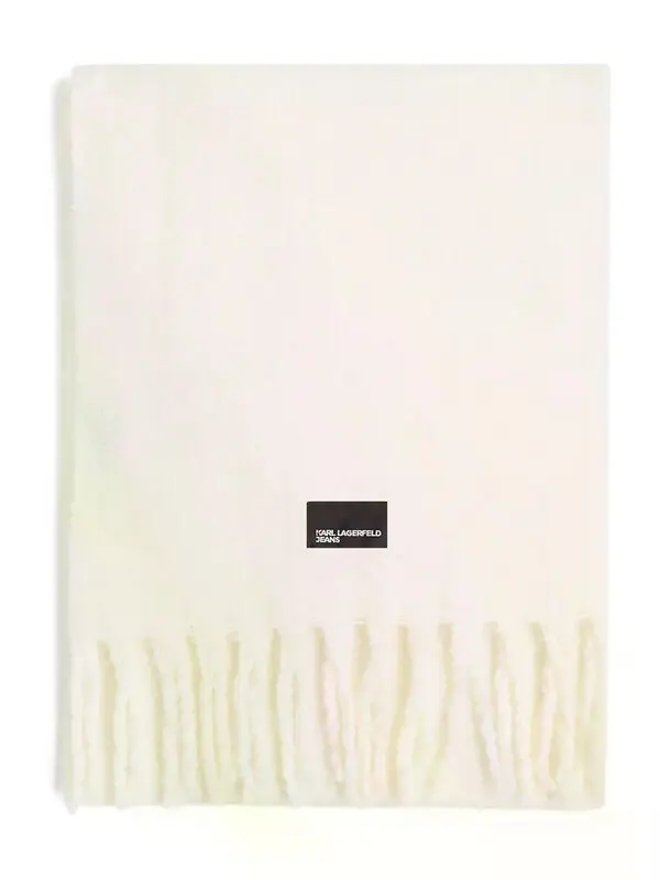 Karl Lagerfeld Fringed Furry Scarf - Neutrals