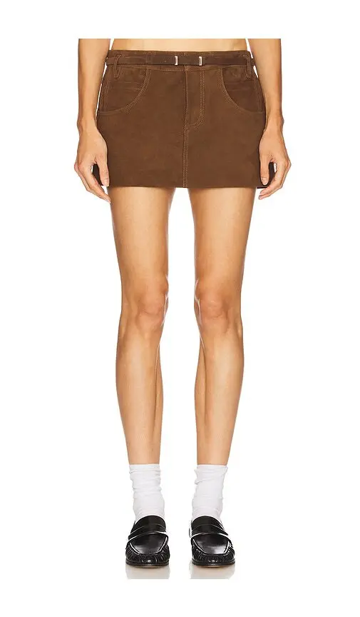 LAMARQUE X Revolve Amara Suede Mini Skirt - Brown