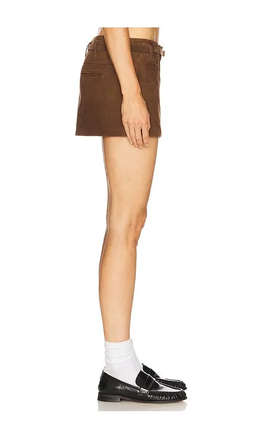 LAMARQUE X Revolve Amara Suede Mini Skirt - Brown