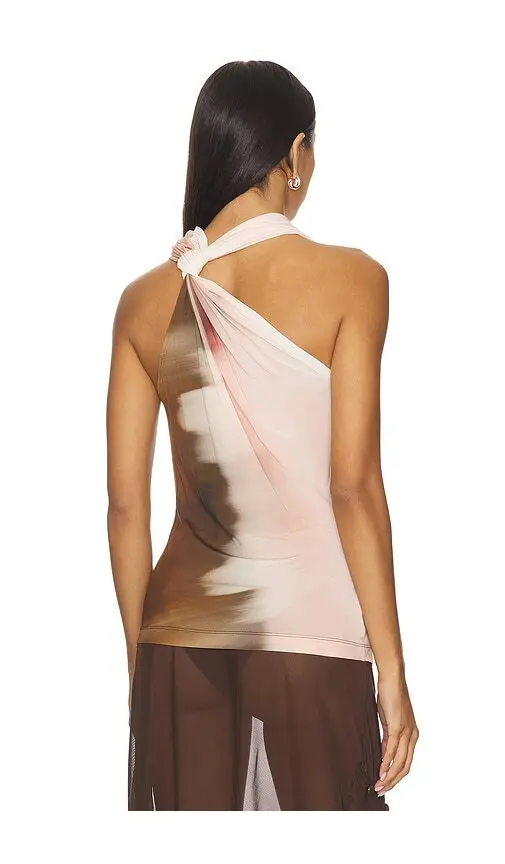 Helmut Lang Sleeveless Draped Top With Back Knot Detail