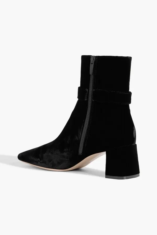 GIANVITO ROSSI Wondy Embellished Velvet Ankle Boots