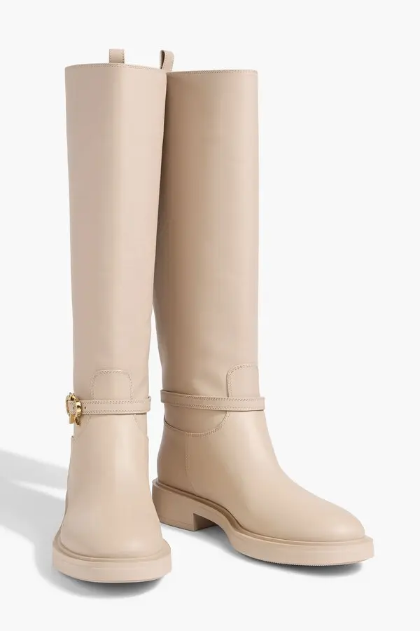 GIANVITO ROSSI Ribbon Cavalier Leather Knee Boots