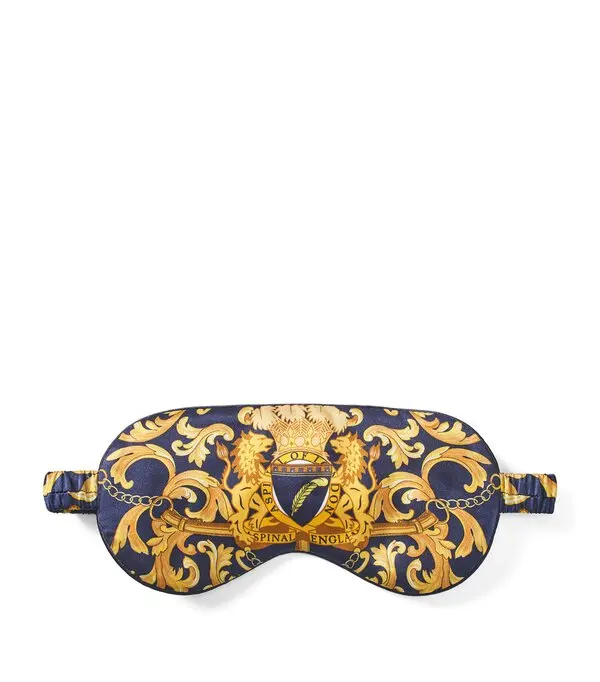ASPINAL OF LONDON Silk Printed Eye Mask - Navy