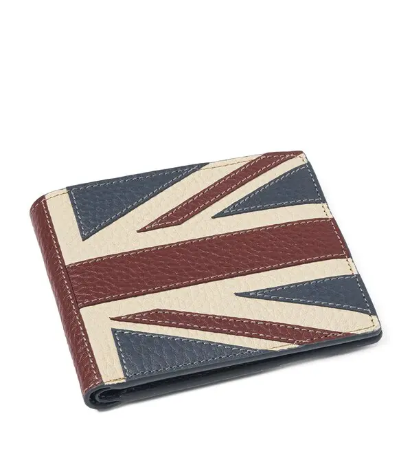ASPINAL OF LONDON Leather Union Jack Bifold Wallet - Blue