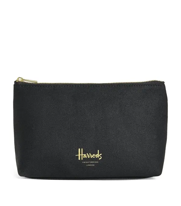 Harrods Medium Zipped Cosmetic Bag - Black