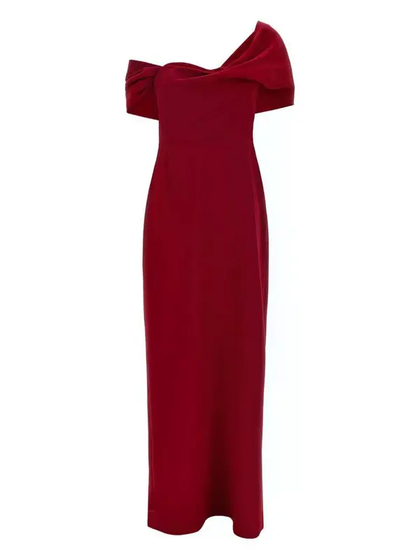 Carolina Herrera Draped One-shoulder Midi Dress - Red