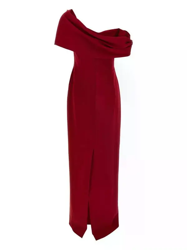 Carolina Herrera Draped One-shoulder Midi Dress - Red