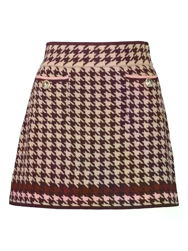 Cara Cara Lynne Houndstooth Pocket Skirt - Neutrals
