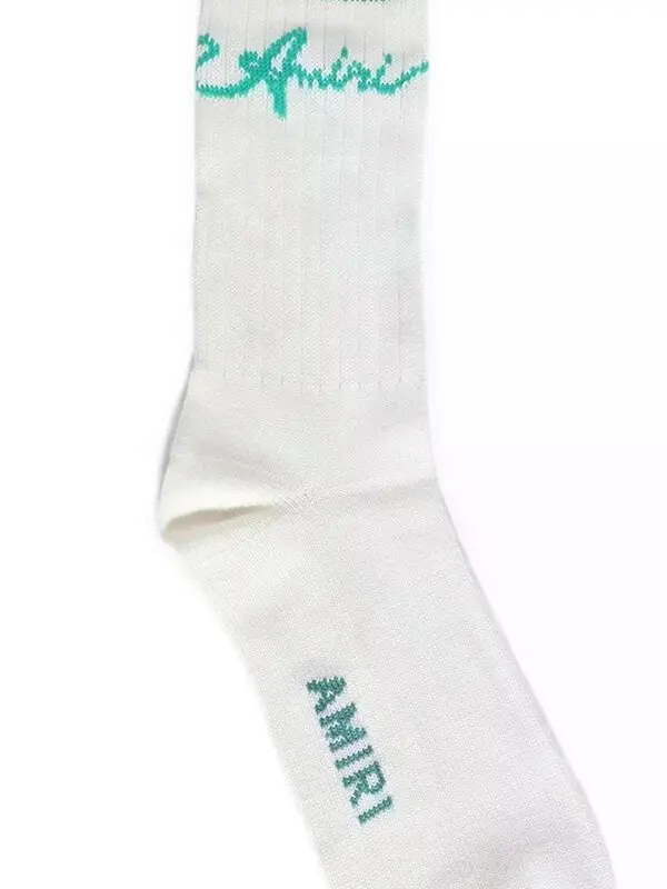 Amiri Stripe-logo Crew Socks