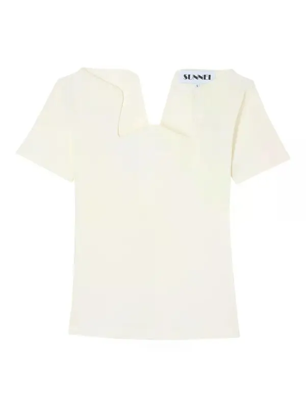 Sunnei Ribbed V-neck T-shirt
