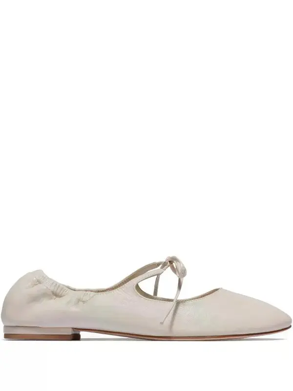 Bernardo 1946 Tie-fastening Ballerinas - White
