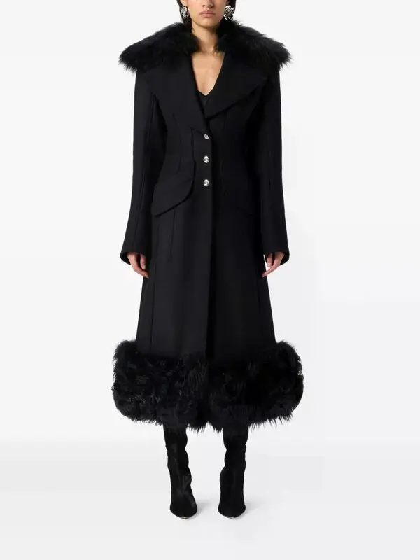 Blumarine Faux-fur-trimmed Coat