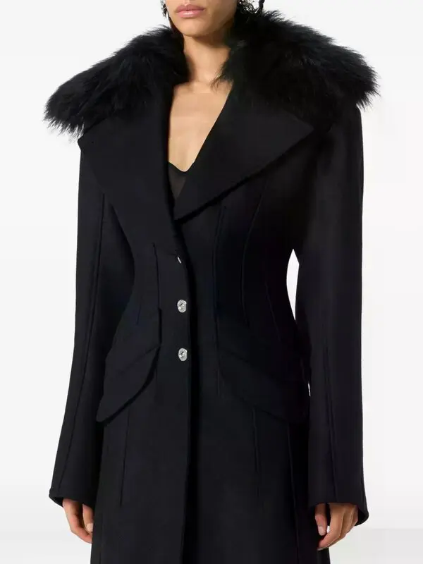 Blumarine Faux-fur-trimmed Coat