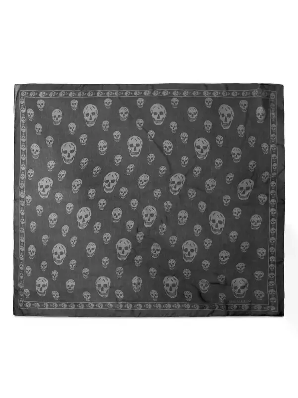 Alexander McQueen Skull-print Silk Scarf - Black