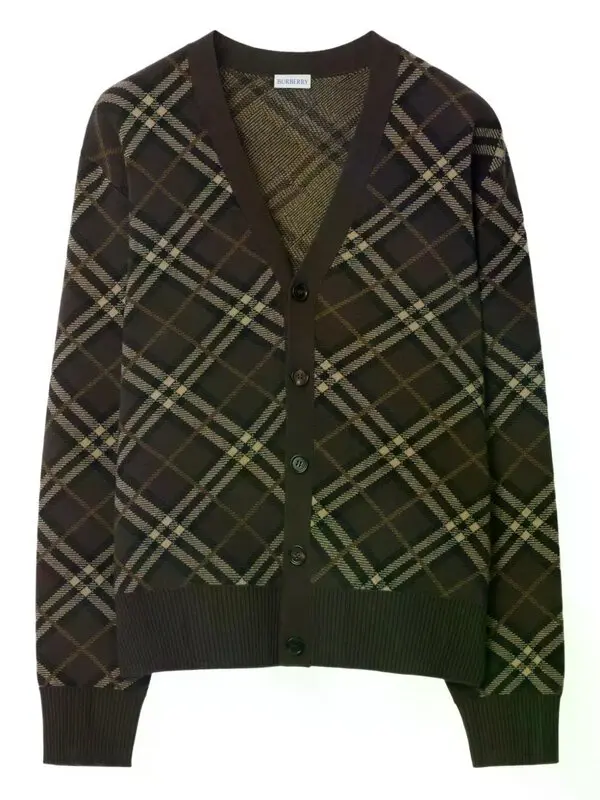 Burberry Checked Wool-cashmere Blend Cardigan