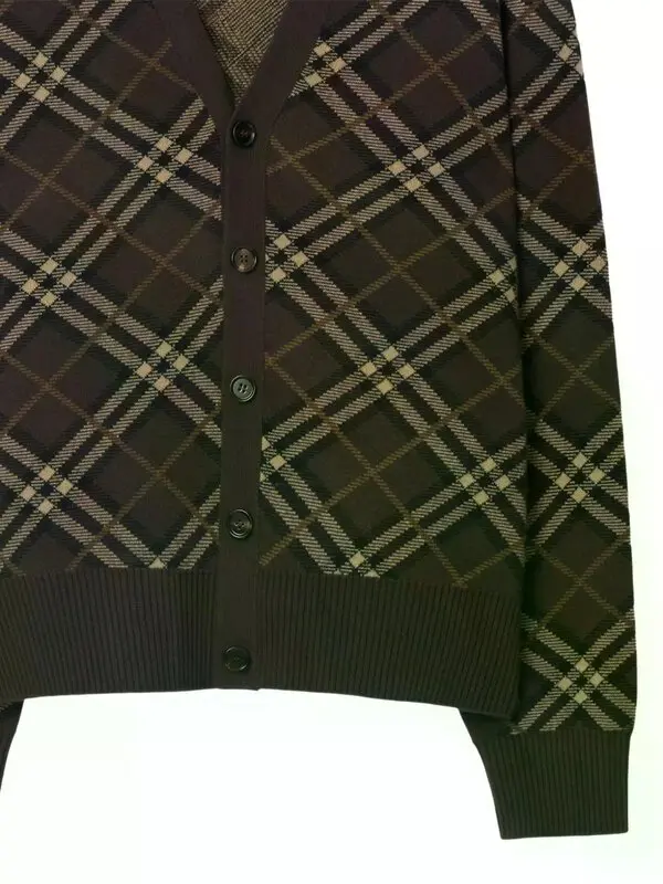 Burberry Checked Wool-cashmere Blend Cardigan