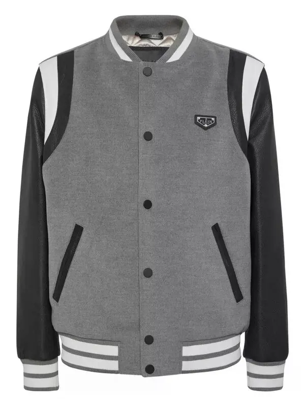 Philipp Plein Panelled Bomber Jacket - Grey